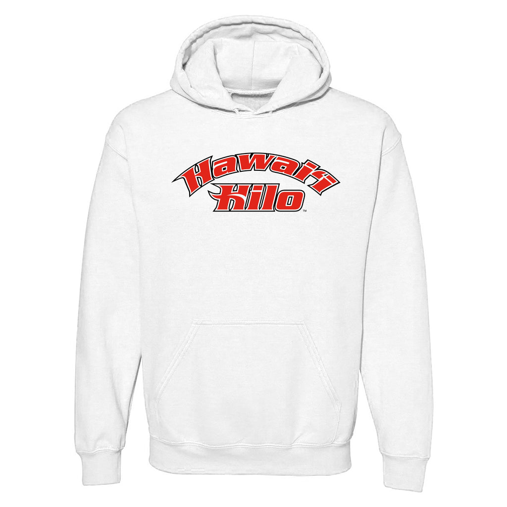 Hawaii Hilo Vulcans Arch Logo Hoodie - White – Underground Printing