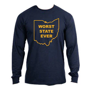Worst State Ever OH LS Navy - Navy – Underground Printing