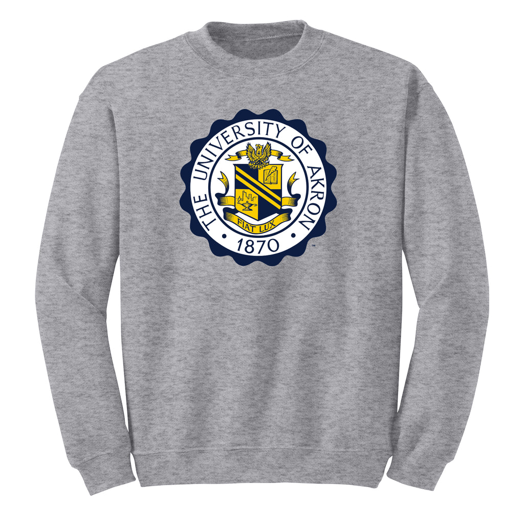 Akron University Seal Crewneck - Sport Grey – Underground Printing