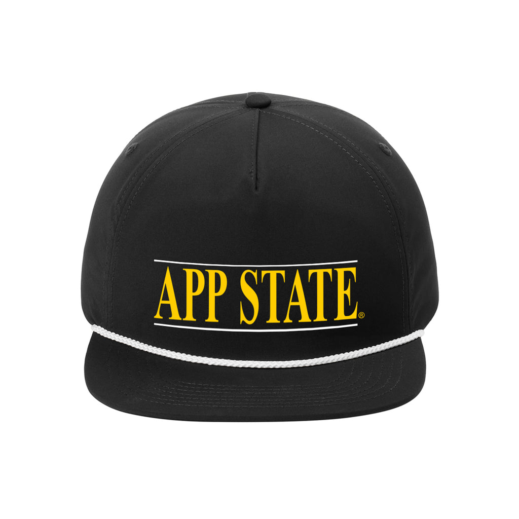 App State Headline 5-Panel Poly Rope Cap - Black/White – Underground ...