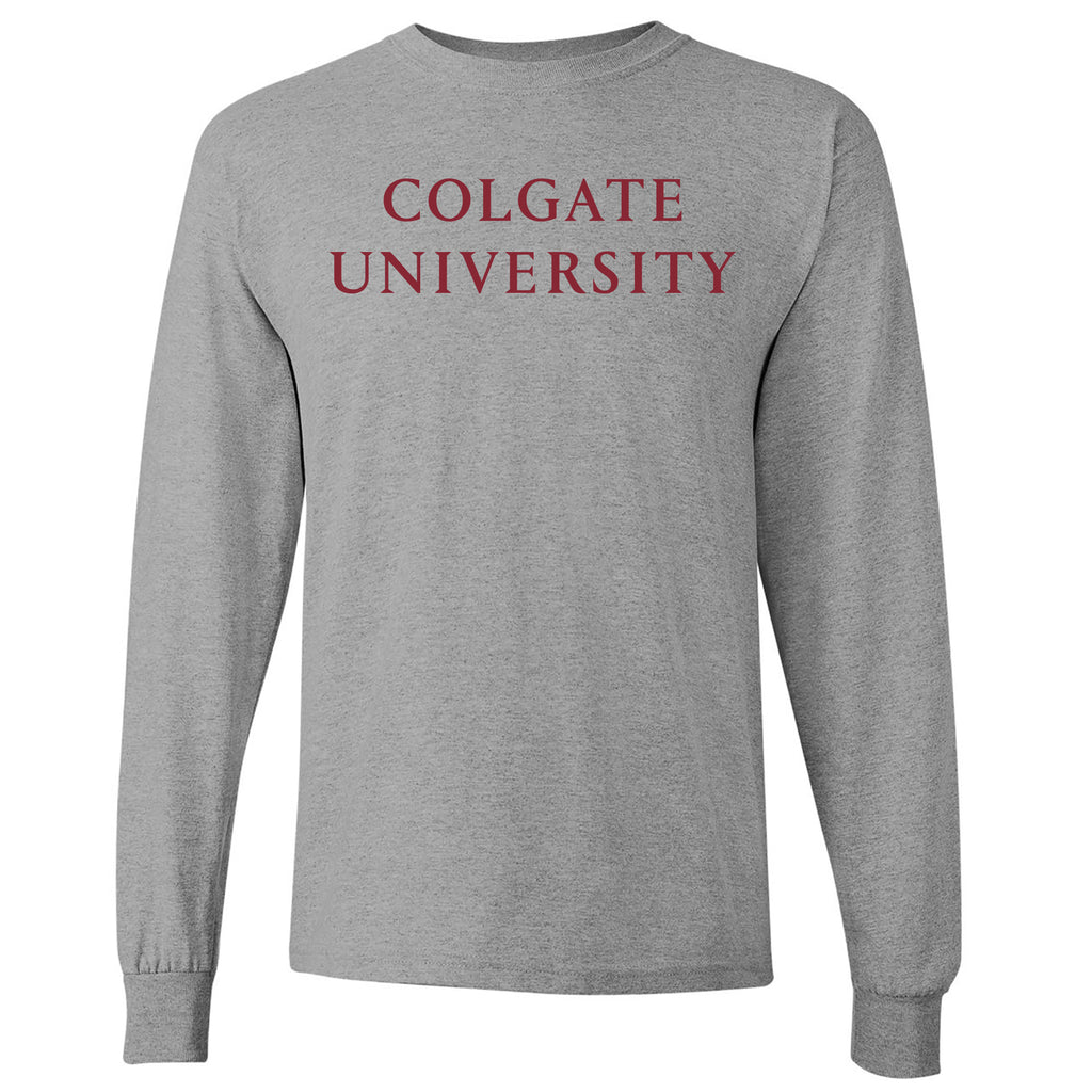 Colgate Institutional Logo Long Sleeve - Sport Grey – Underground Printing