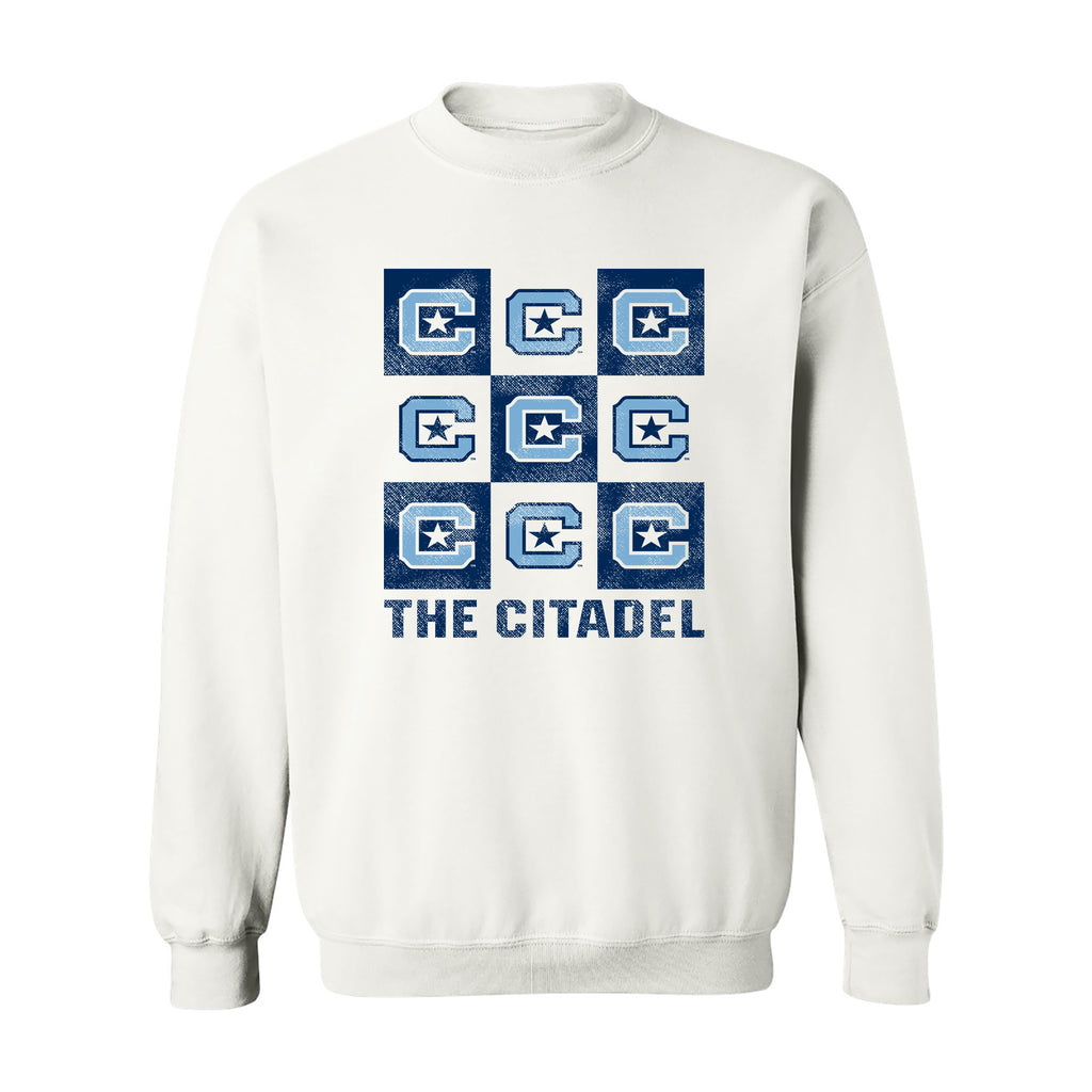 The Citadel Checkerbox Crewneck Sweatshirt - White – Underground Printing
