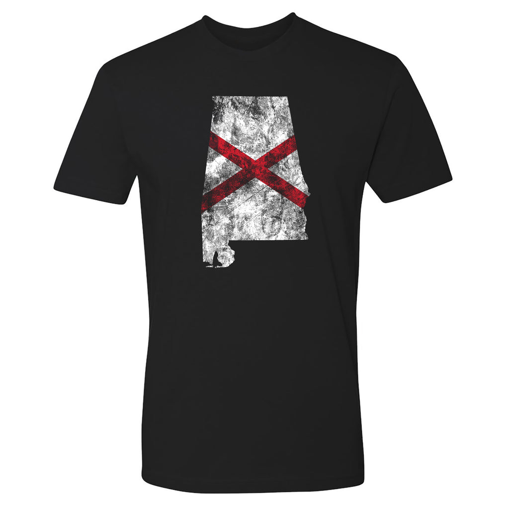 Alabama Distressed State Flag Outline NLA T-Shirt - Black – Underground ...