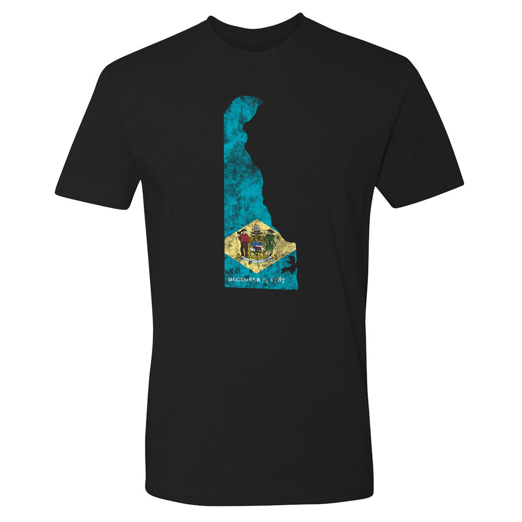 Delaware Distressed State Flag Outline NLA T-Shirt - Black ...