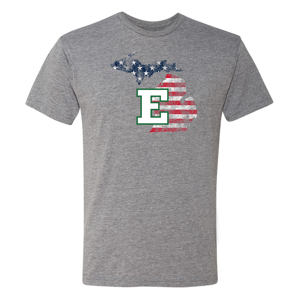 Eastern Michigan Patriotic State Silhouette NLA Triblend T-Shirt - Pre ...
