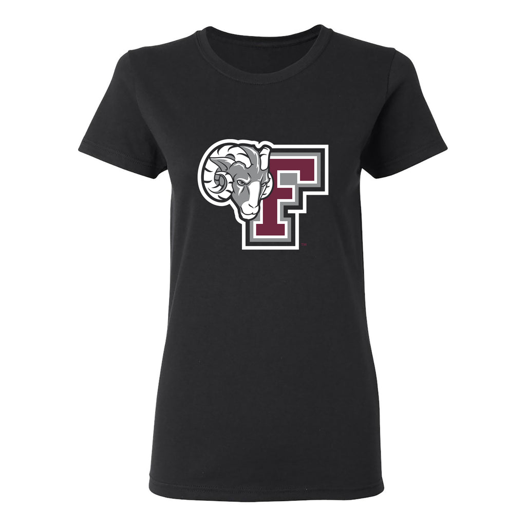 Fordham University Rams Primary Logo Women's T-Shirt - Black ...