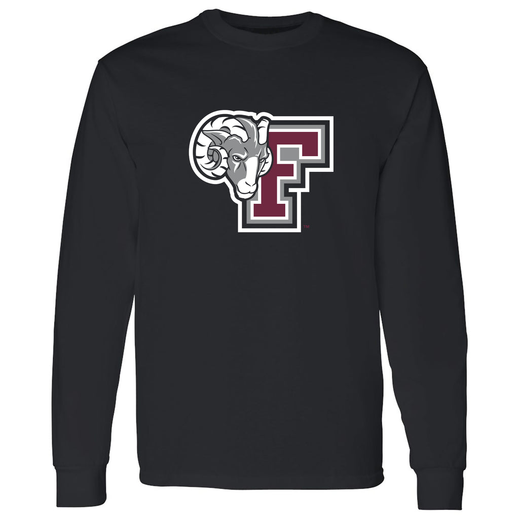 Fordham University Rams Primary Logo Long Sleeve T-Shirt - Black ...