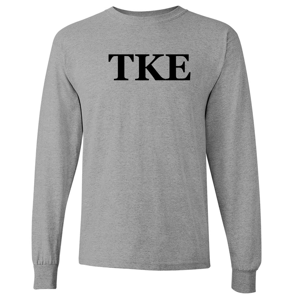 Tau Kappa Epsilon Greek Letter Block Long Sleeve - Sport Grey ...