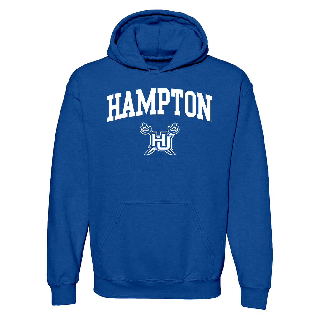 Hampton University Pirates Arch Logo Heavy Blend Hoodie - Royal ...