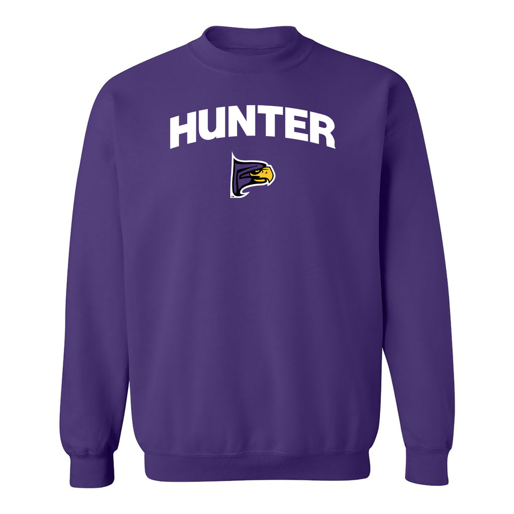 Hunter College Hawks Arch Logo Crewneck Sweatshirt - Purple ...