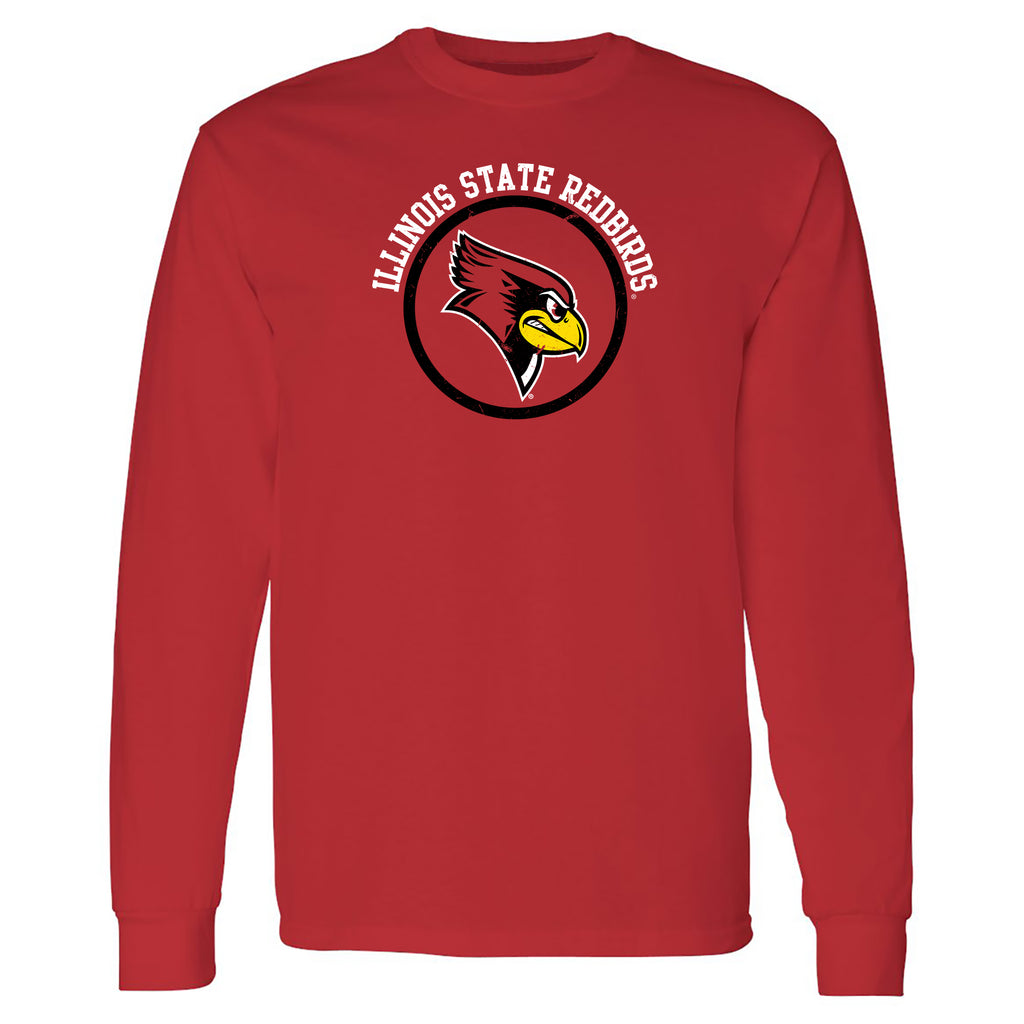 Illinois State Redbirds Distressed Circle Logo Long Sleeve T-Shirt - R ...