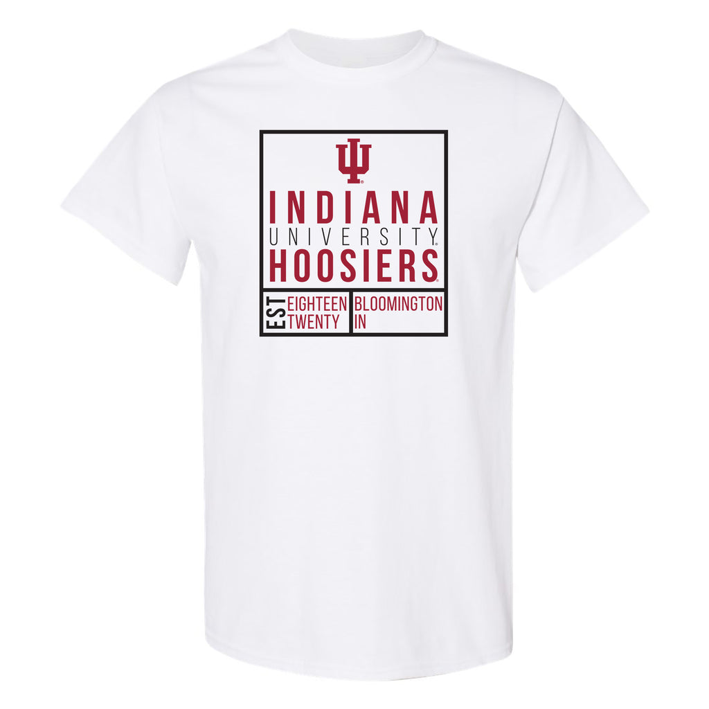 Indiana Box Label T Shirt - White – Underground Printing