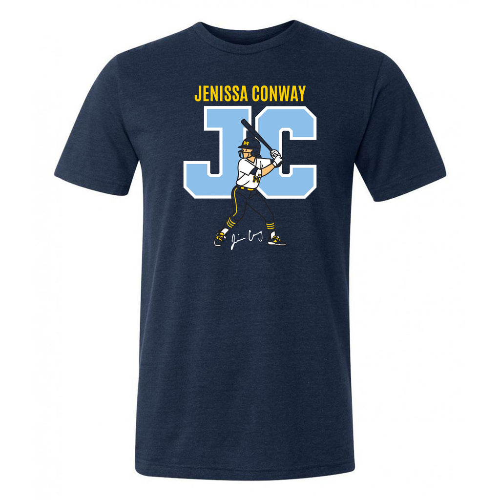 Jenissa Conway Michigan Softball Batter Up Triblend T-Shirt - Solid Na ...