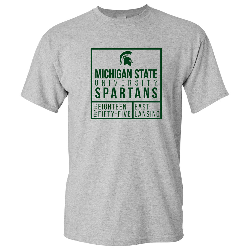 MSU Box Label T Shirt - Sport Grey – Underground Printing
