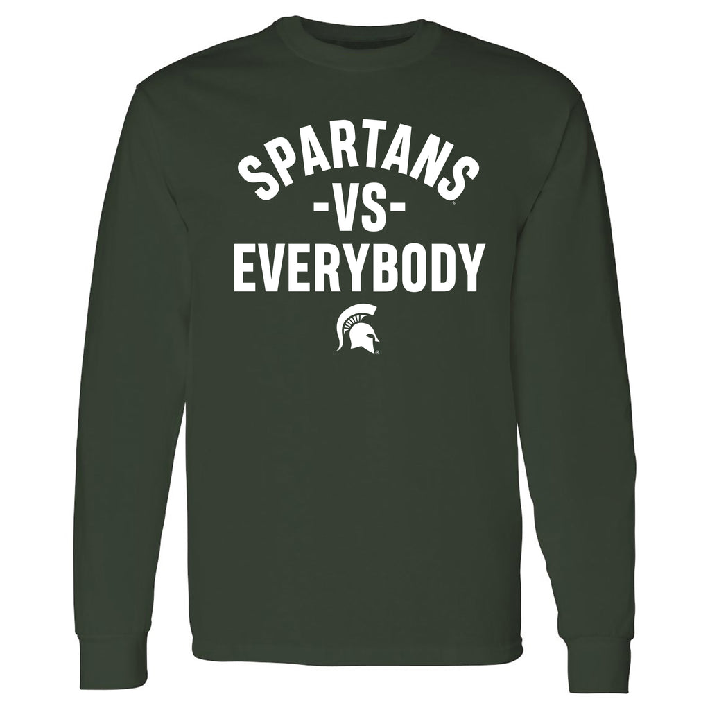 Michigan State Spartans Vs Everybody Long Sleeve - Forest – Underground ...