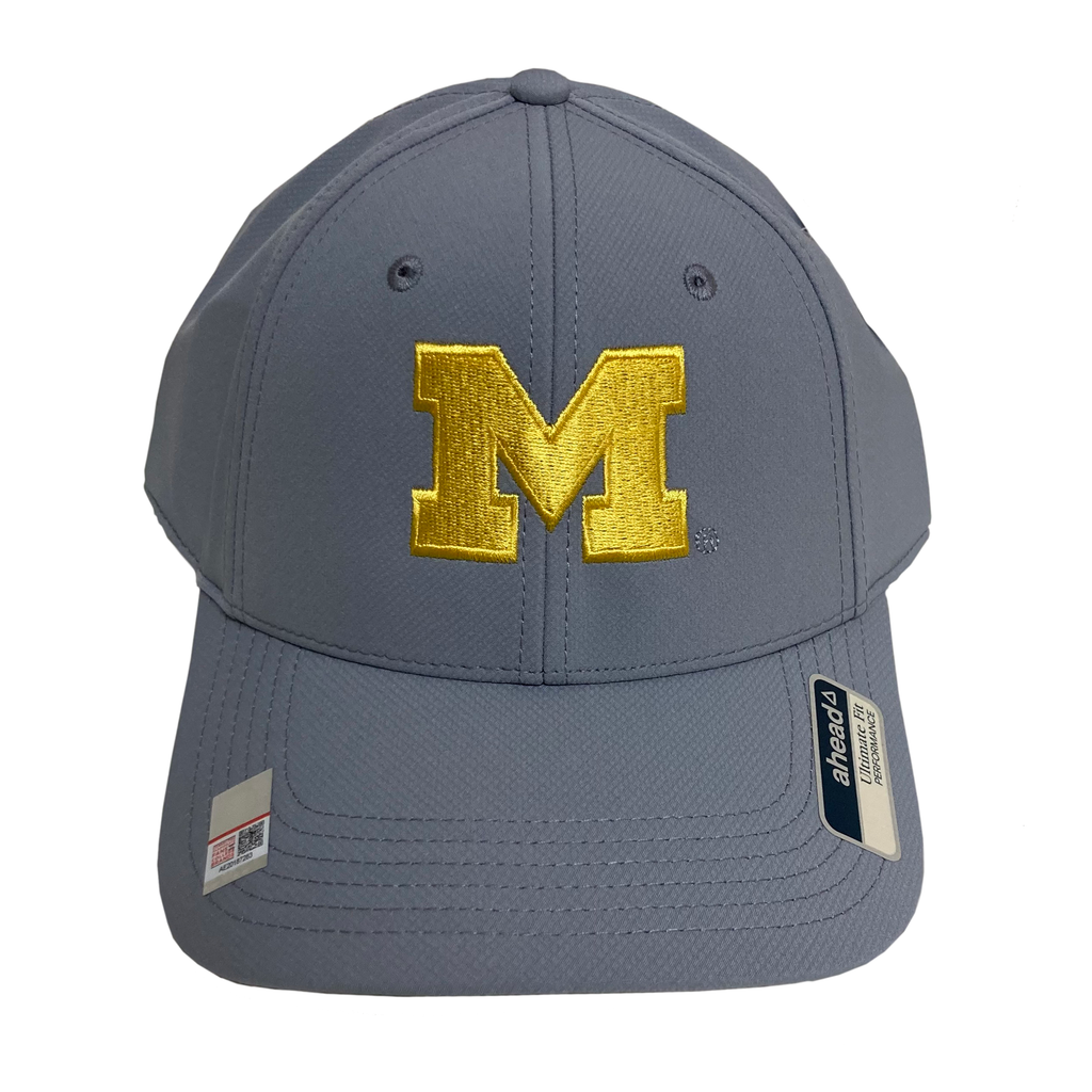 Michigan Ultimate Fit Performance Velcro Closure Hat w/Maize Block M ...
