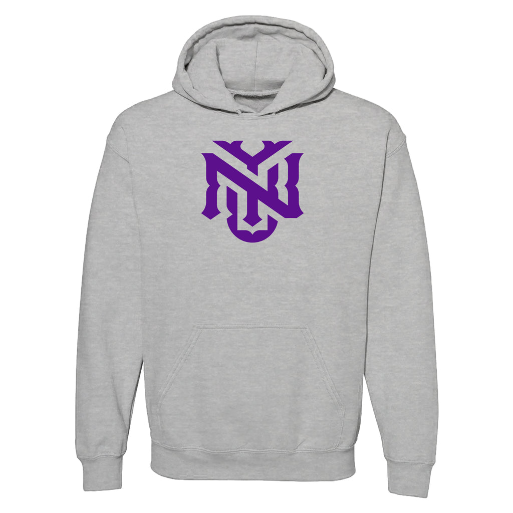 New York University Violets Primary Logo Hoodie - Sport Grey ...