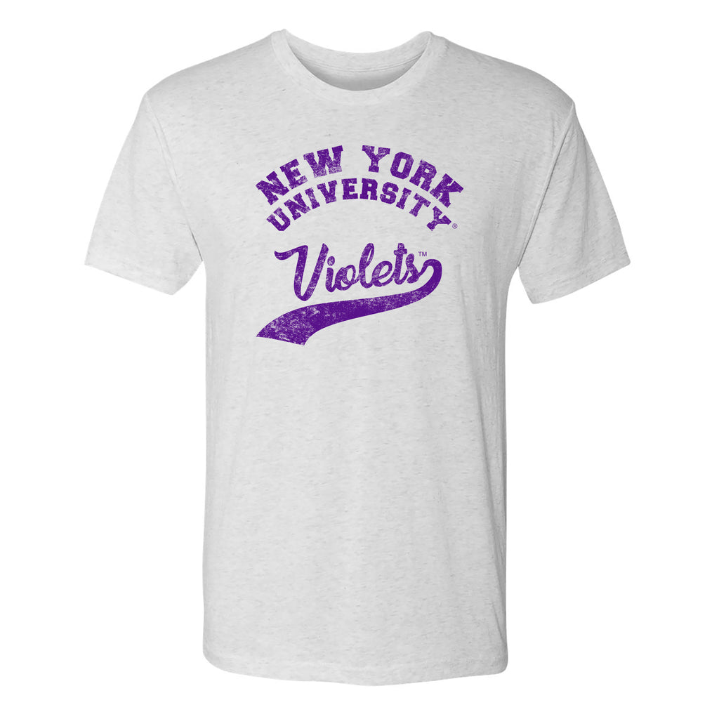 New York University VIolets Retro Script Premium Triblend T-Shirt - He ...