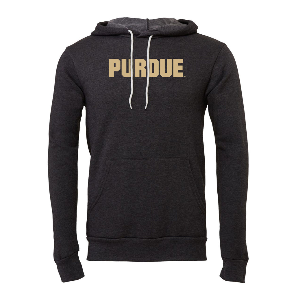 Purdue Basic Block Sponge Fleece Hoodie - Dark Grey Heather ...