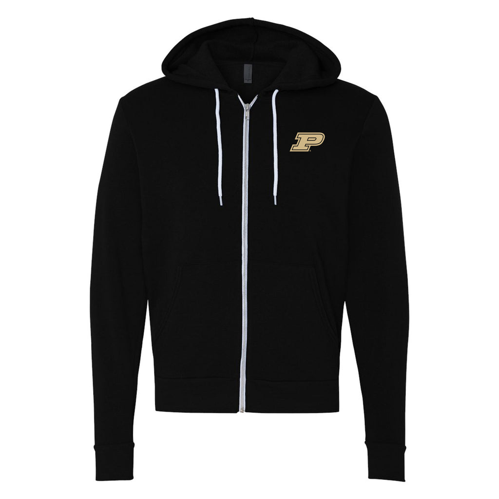 Purdue Primary Logo LC EMB Sponge Fleece Zip Hoodie - Black ...