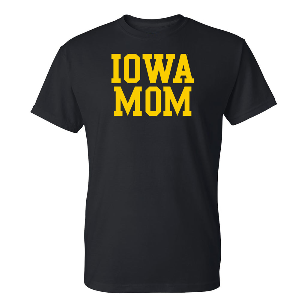 Iowa Hawkeyes Basic Block Mom T-Shirt - Black – Underground Printing