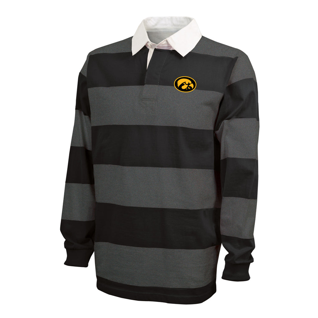 Iowa Tigerhawk Oval Classic Rugby Shirt - Black/Grey – Underground Printing
