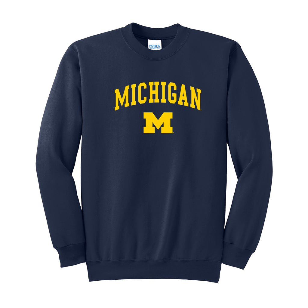 Michigan Arch Logo Tall Crewneck – Underground Printing