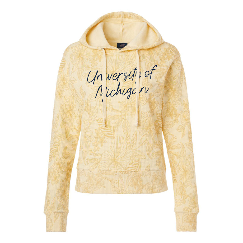 Michigan Sweet Script Womens Maddie Floral Print Hoodie - Sun Ray ...