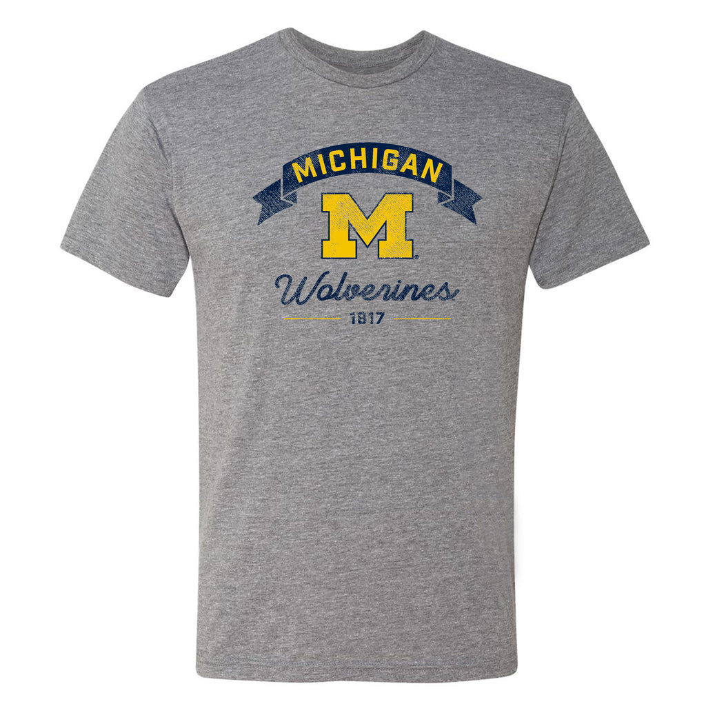 Michigan Ribbon Arc NLA Triblend T-Shirt - Premium Heather ...