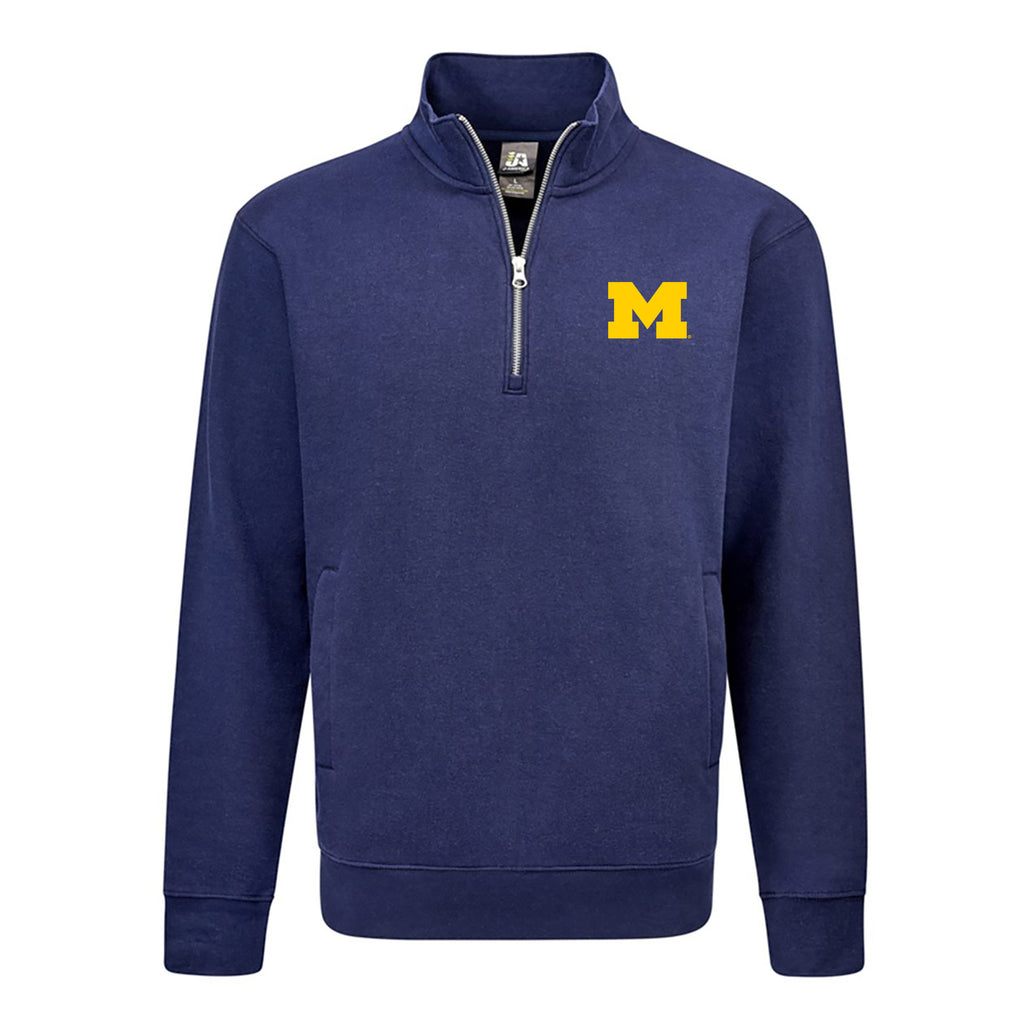 Michigan Block M JA BTB 1/4-Zip Sweatshirt - True Navy – Underground ...