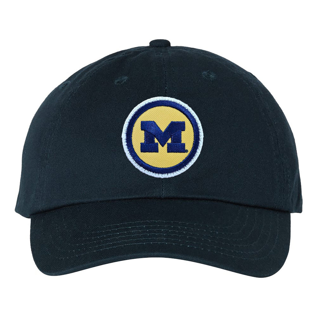 Michigan Circle Logo Patch Adult Bio-Washed Classic Dad Hat ...
