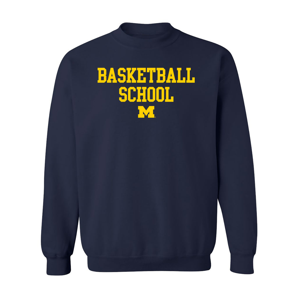 Michigan Basketball School Crewneck - Navy – Underground Printing