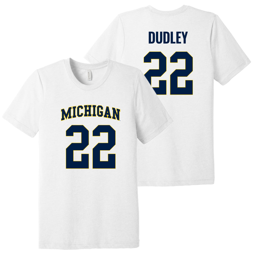 Michigan NIL Basketball Dudley 22 Triblend T-Shirt - Solid White ...