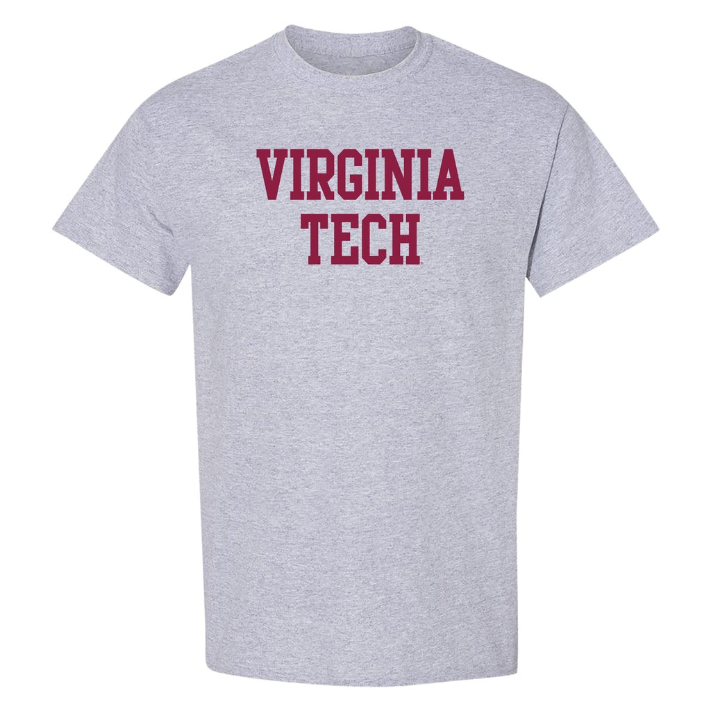 Virginia Tech Basic Block T-Shirt - Sport Grey – Underground Printing