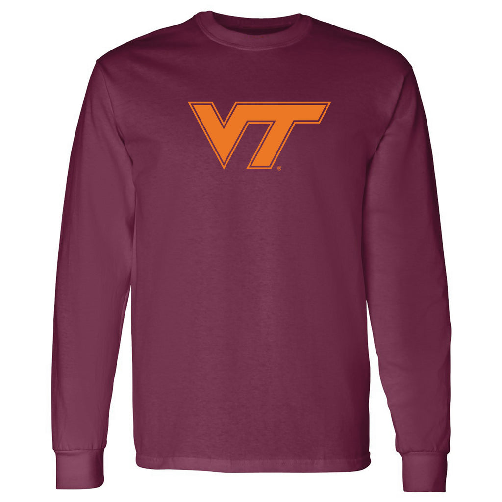 Virginia Tech Primary Logo Long Sleeve - Maroon – Underground Printing