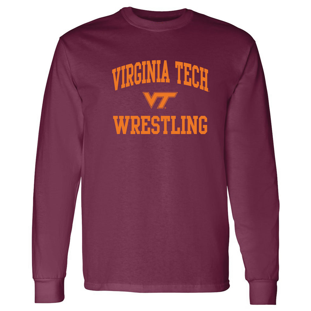 Virginia Tech Arch Logo Wrestling Long Sleeve - Maroon – Underground ...