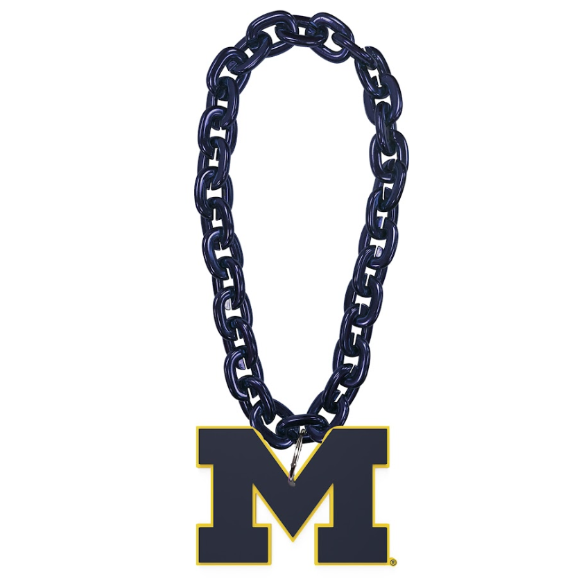 Michigan Block M Fan Chain - Blue – Underground Printing
