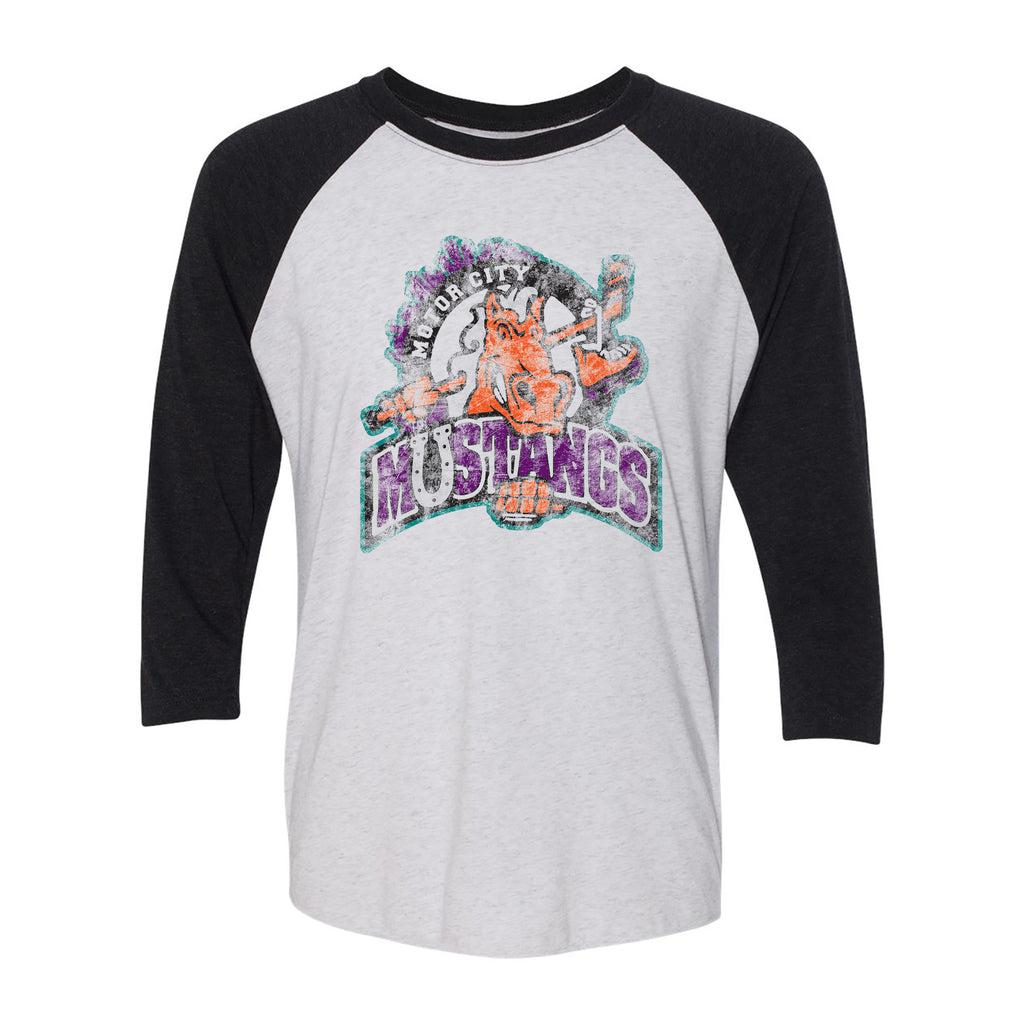 UGP Classics RHI Motor City Mustangs 3/4 Sleeve Raglan T-Shirt - Heath ...