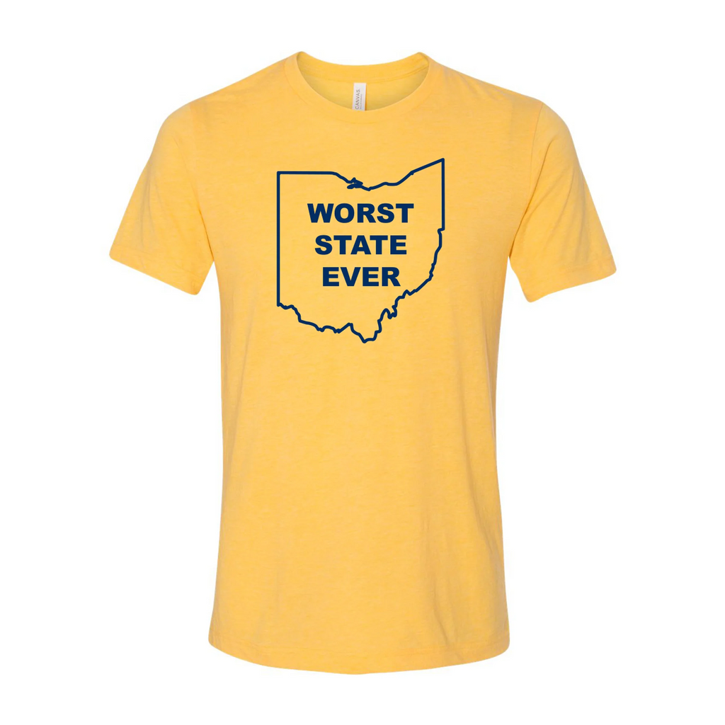 Worst State Ever - Yellow Gold Triblend – Underground Printing