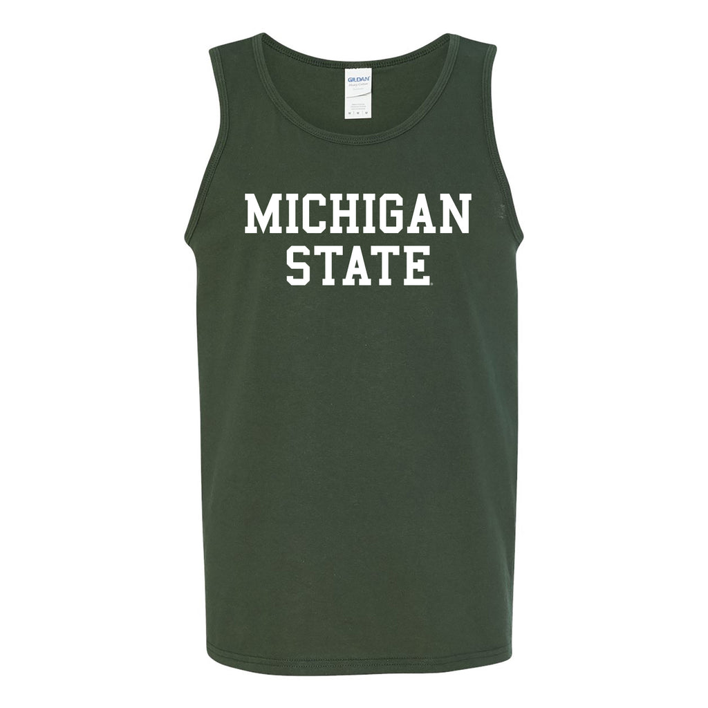Michigan State University Spartans Basic Block Tank Top - Forest ...