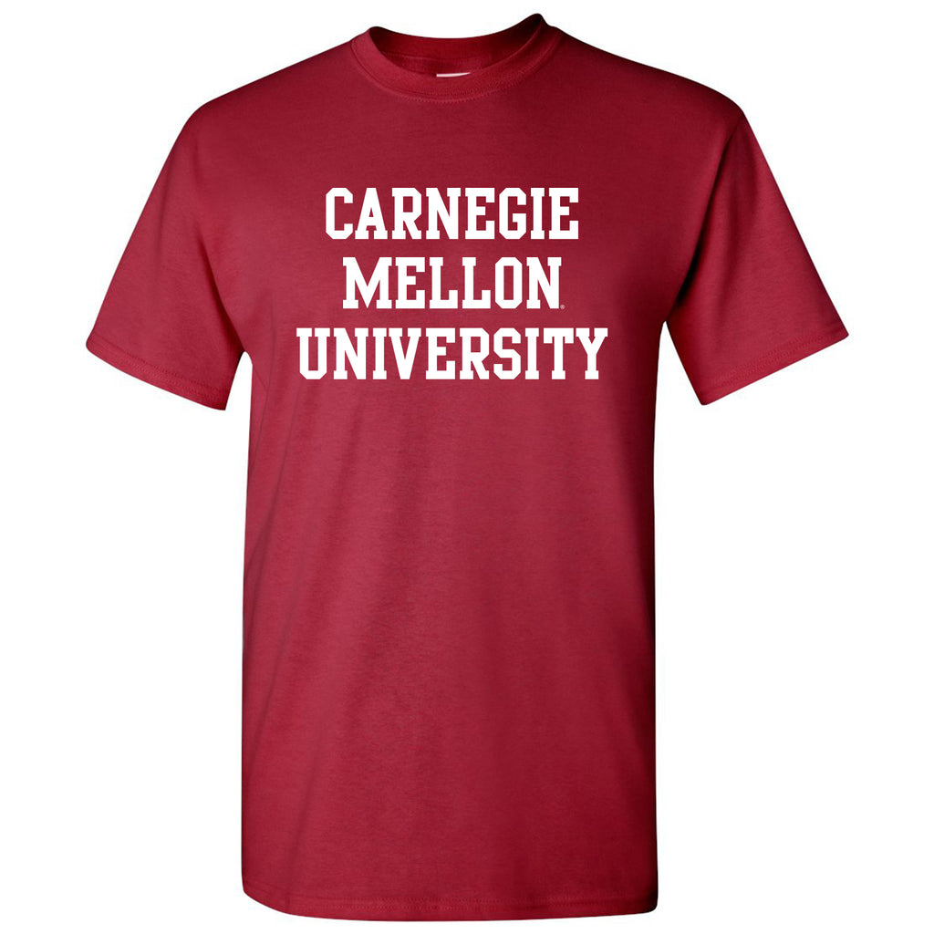 Carnegie Mellon University Tartans Basic Block Short Sleeve T-Shirt ...