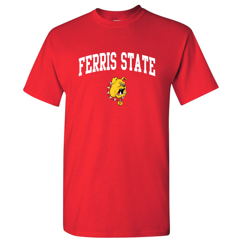 Ferris State University Bulldogs Arch Logo Short Sleeve T Shirt - Red ...