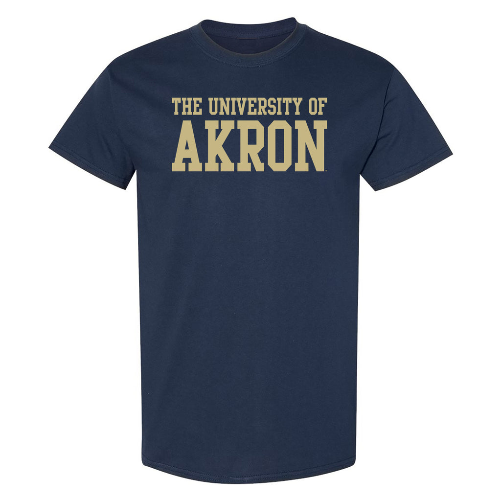 Akron Zips Basic Block T Shirt - Navy – Underground Printing