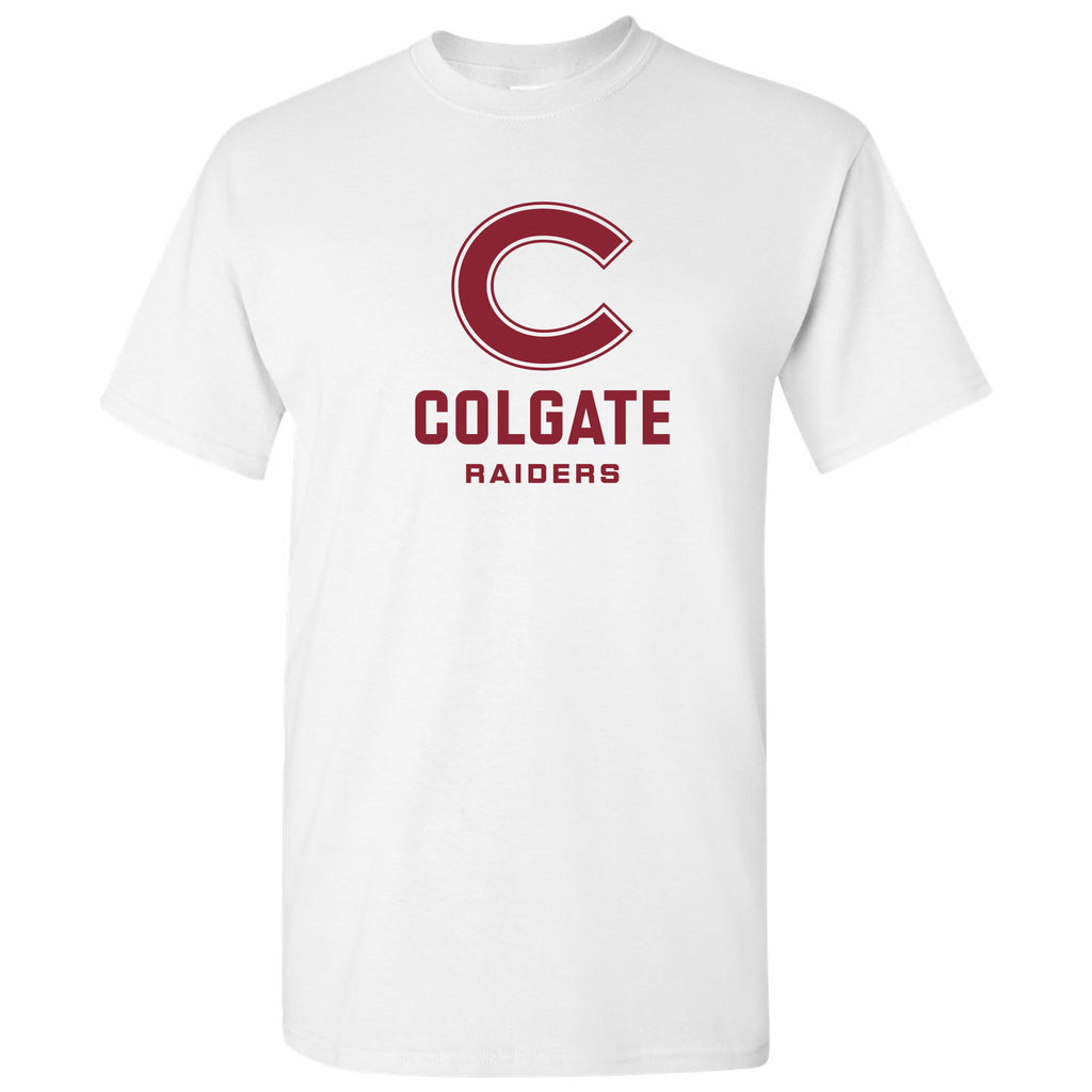 Colgate University Raiders Primary Logo Short Sleeve T Shirt - White ...