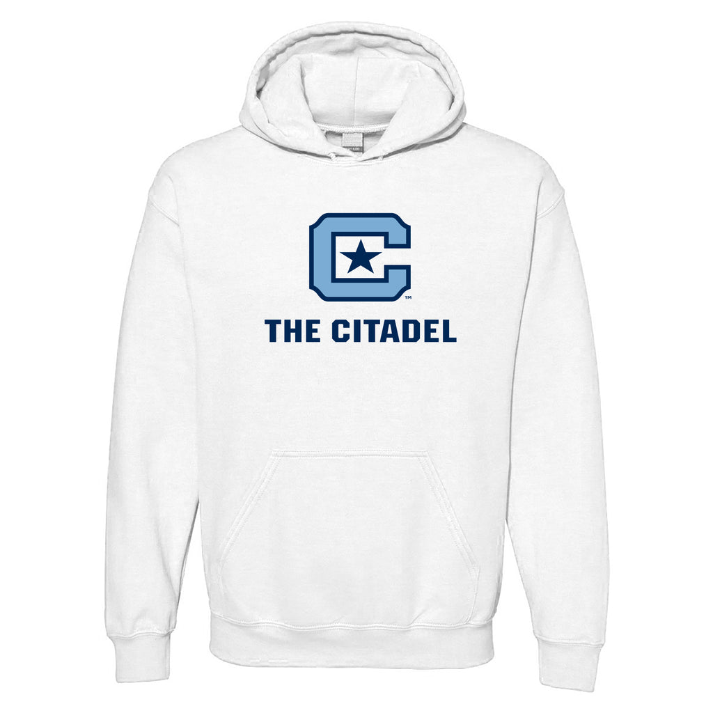 The Citadel Bulldogs Primary Logo Hooded Sweatshirt - White ...