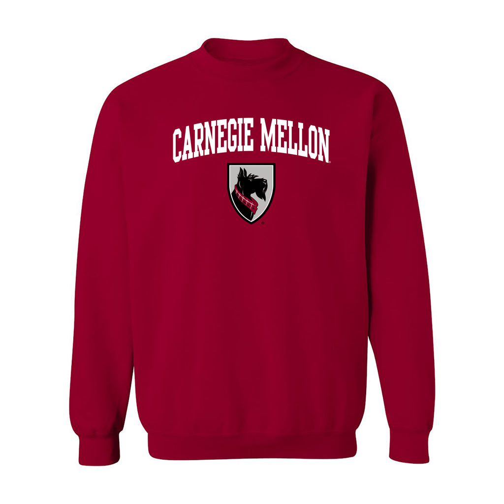 Carnegie Mellon Tartans Arch Logo Crewneck Sweatshirt - Cardinal ...