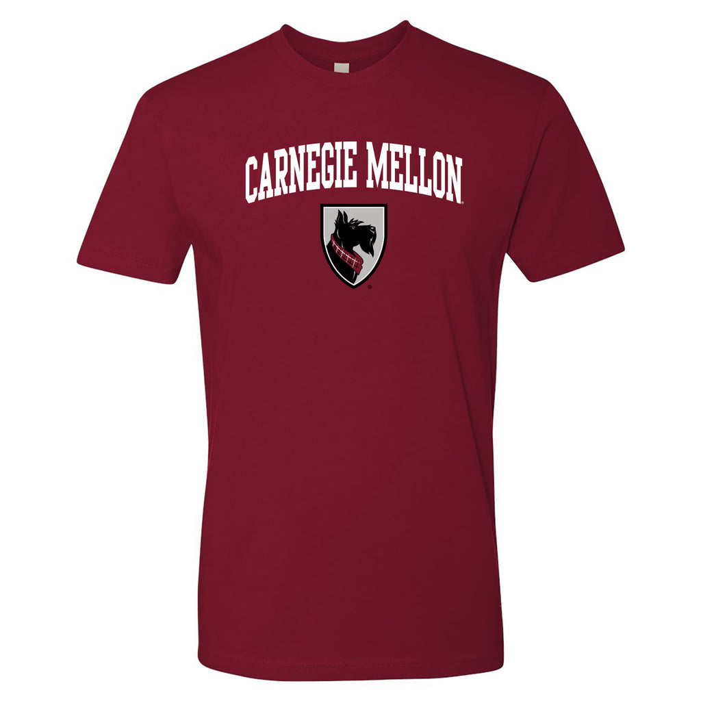 Carnegie Mellon Tartans Arch Logo Premium Cotton T Shirt - Cardinal ...