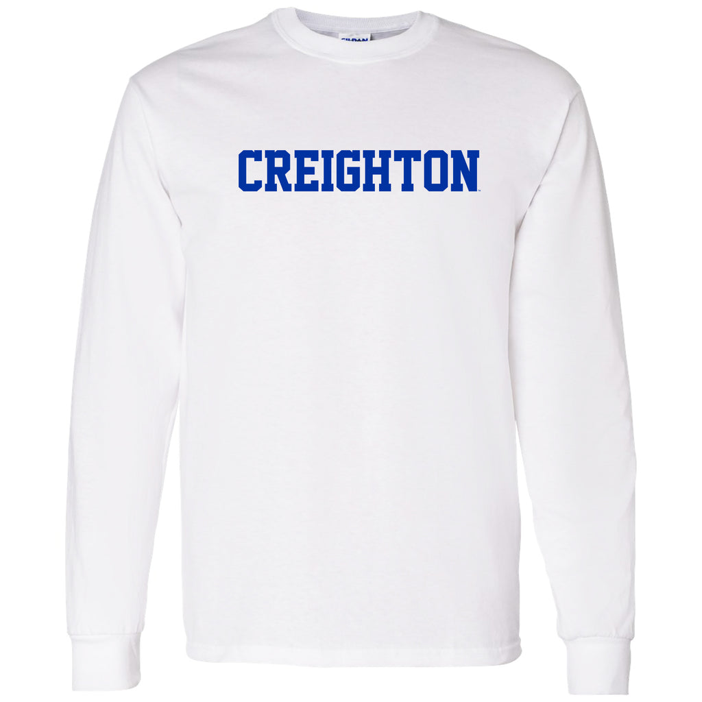 Creighton University Bluejays Basic Block Long Sleeve T Shirt - White ...