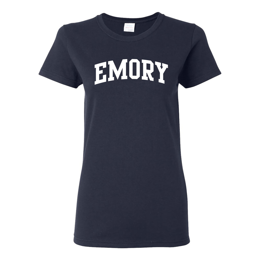 Emory University Eagles Arch Logo Women's Short Sleeve T Shirt - Navy ...