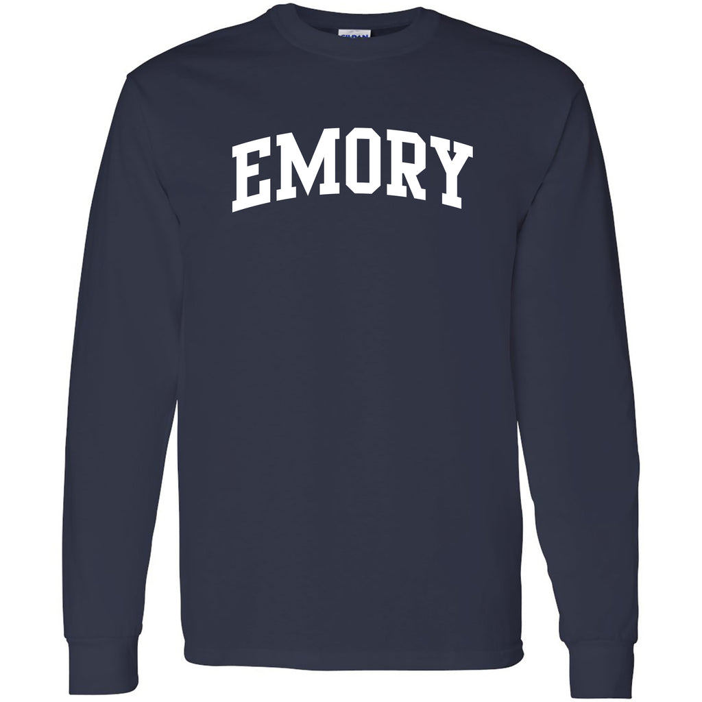 Emory University Eagles Arch Logo Long Sleeve T-Shirt - Navy ...